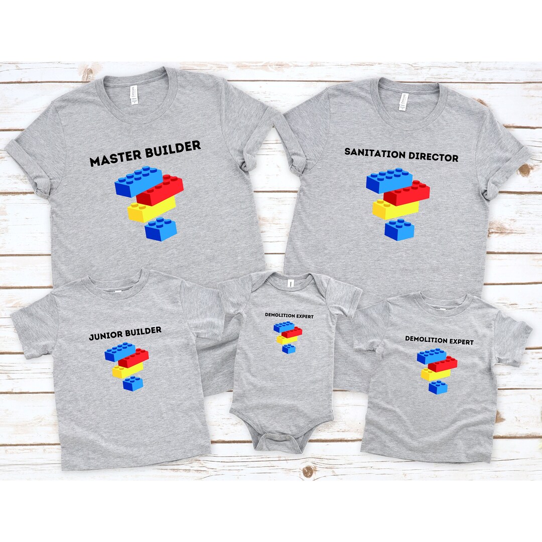 Master Builder - AFOL - Family Brick Shirts - Matching Brick T-shirts ...