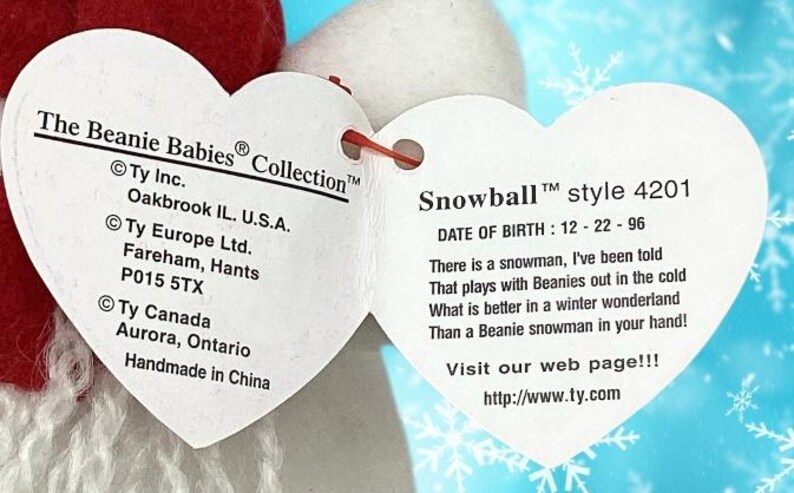 Snowgirl & Snowball TY Beanie Baby Set - Etsy