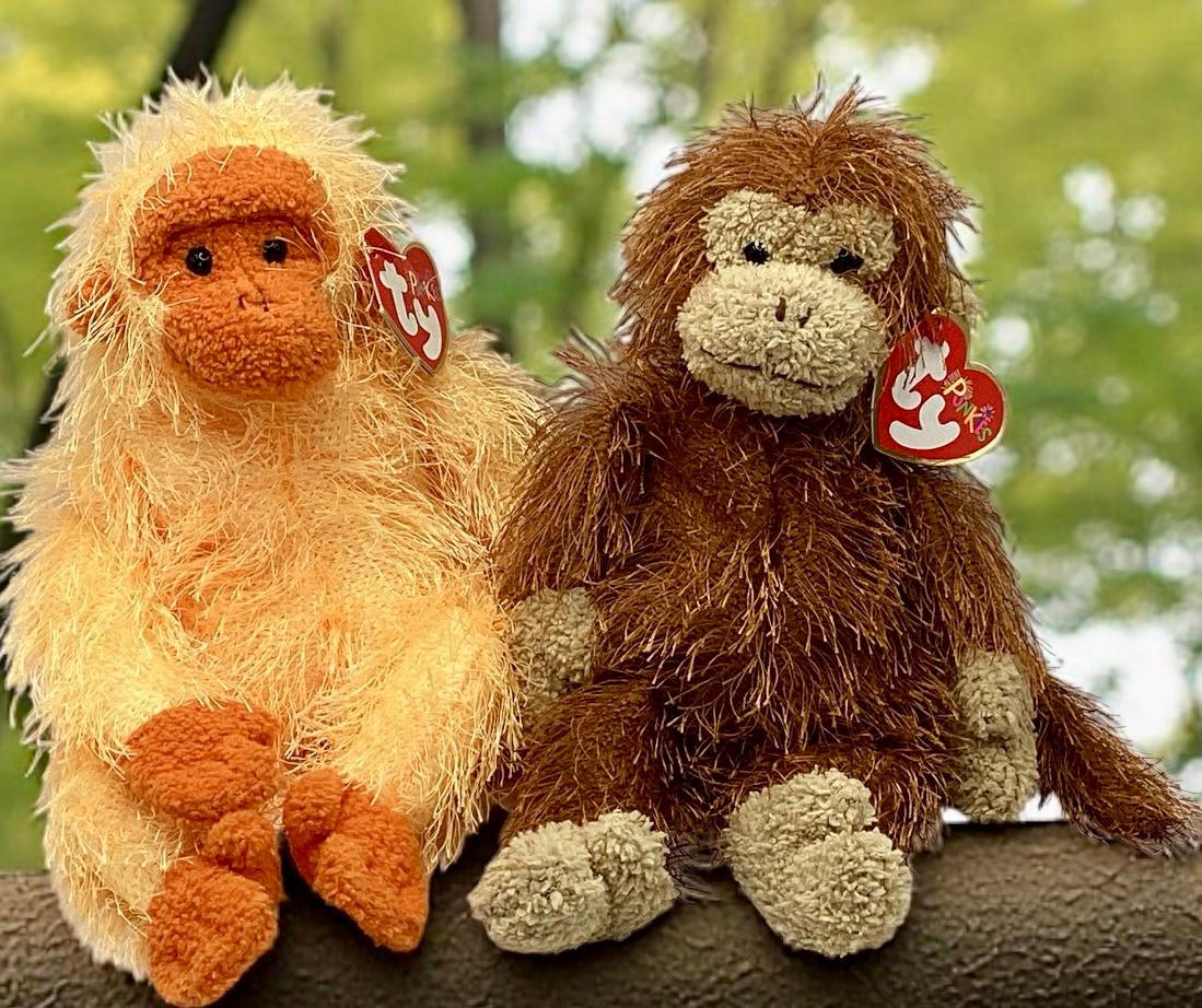 Zig-zag & Trapeze Punkies Monkey TY Beanie Baby Set - Etsy