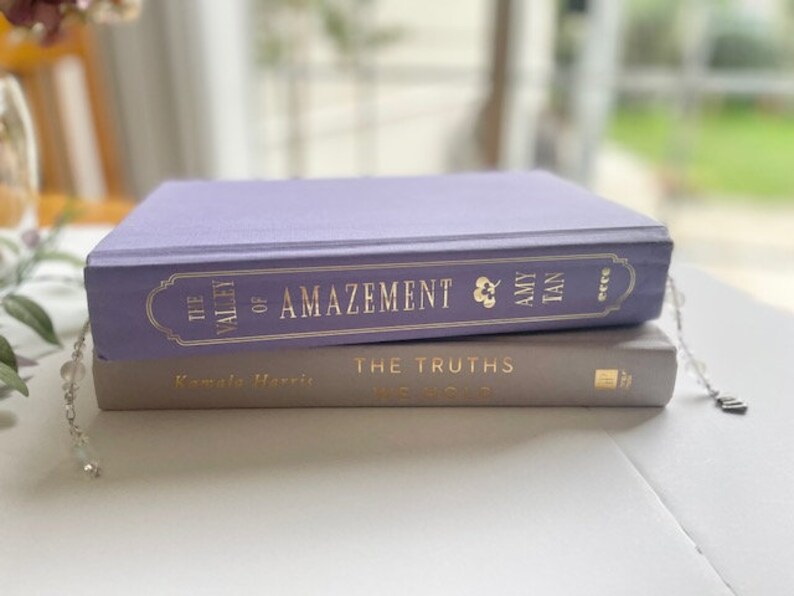 Iridescent/clear Crystal With Stacked Books Charm Beaded Bookmark - Etsy