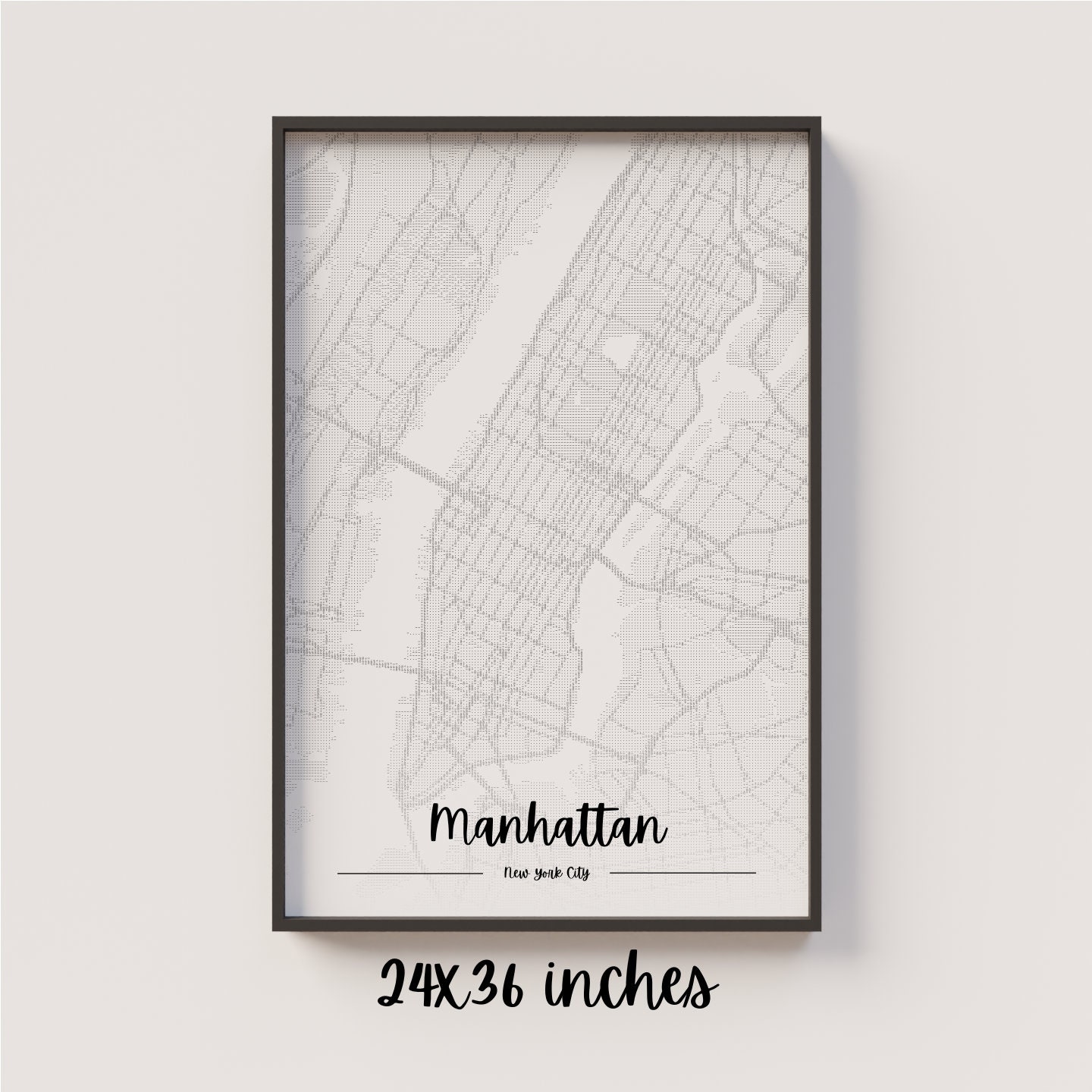 Custom ASCII City Map Digital Download Minimal Digital - Etsy