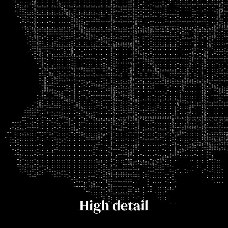 Custom ASCII City Map Digital Download Minimal Digital - Etsy Custom ASCII City Map Digital Download Minimal Digital - Etsy