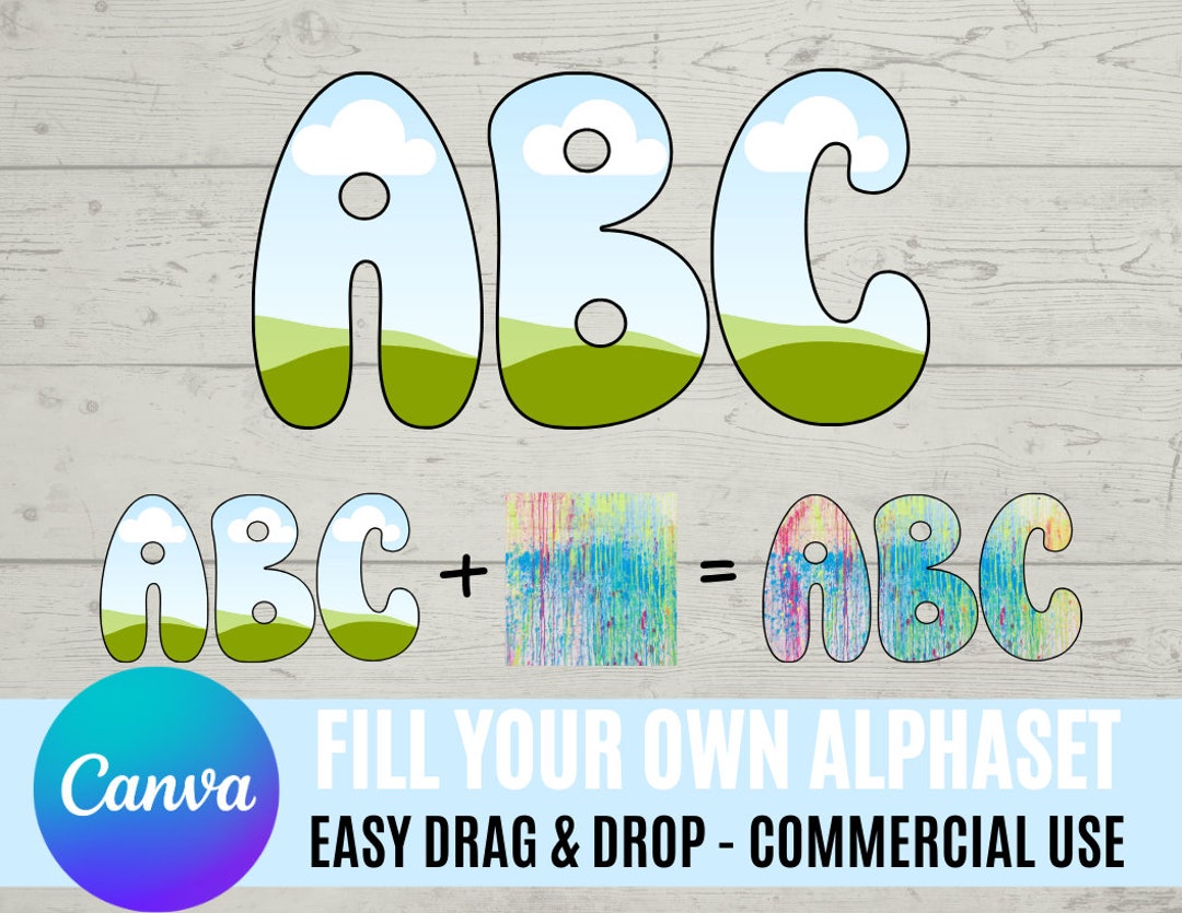 Fill Your Own Letters On Canva Commercial Use Allowed Drag And Drop Alphaset Uppercase Alphabet