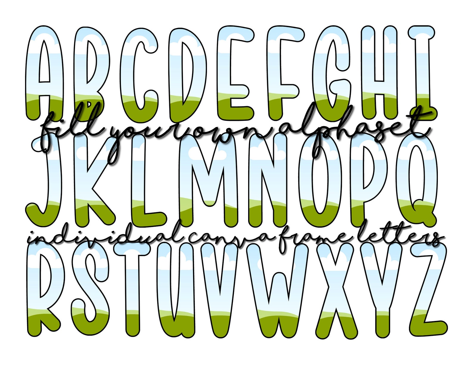Fill Your Own Letters on CANVA Commercial Use Allowed Drag and Drop ...