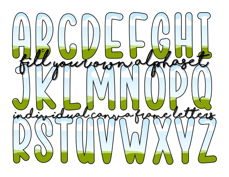 Fill Your Own Letters on CANVA Commercial Use Allowed Drag and Drop ...