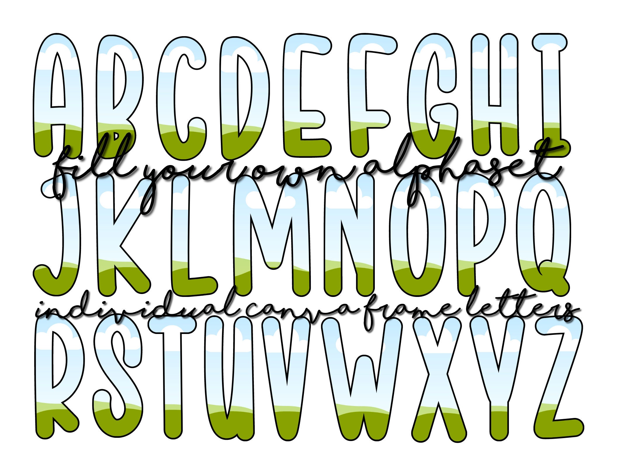 Fill Your Own Letters On Canva Commercial Use Allowed Drag And Drop Alphaset Uppercase Alphabet