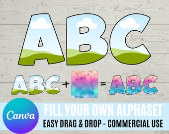 Fill Your Own Letters on CANVA | Commercial Use Allowed | Drag and Drop ...