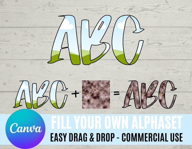 Fill Your Own Letters on CANVA | Commercial Use Allowed | Drag and Drop ...