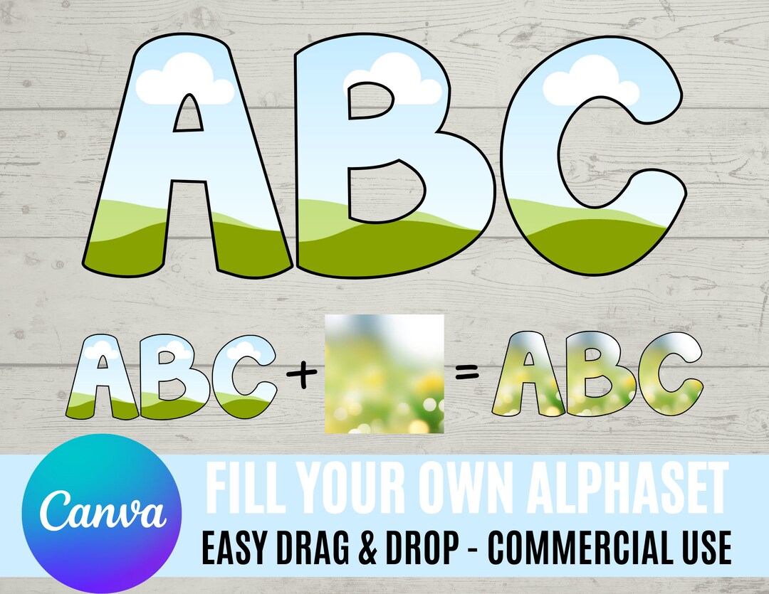Fill Your Own Letters on CANVA | Commercial Use Allowed | Drag and Drop ...