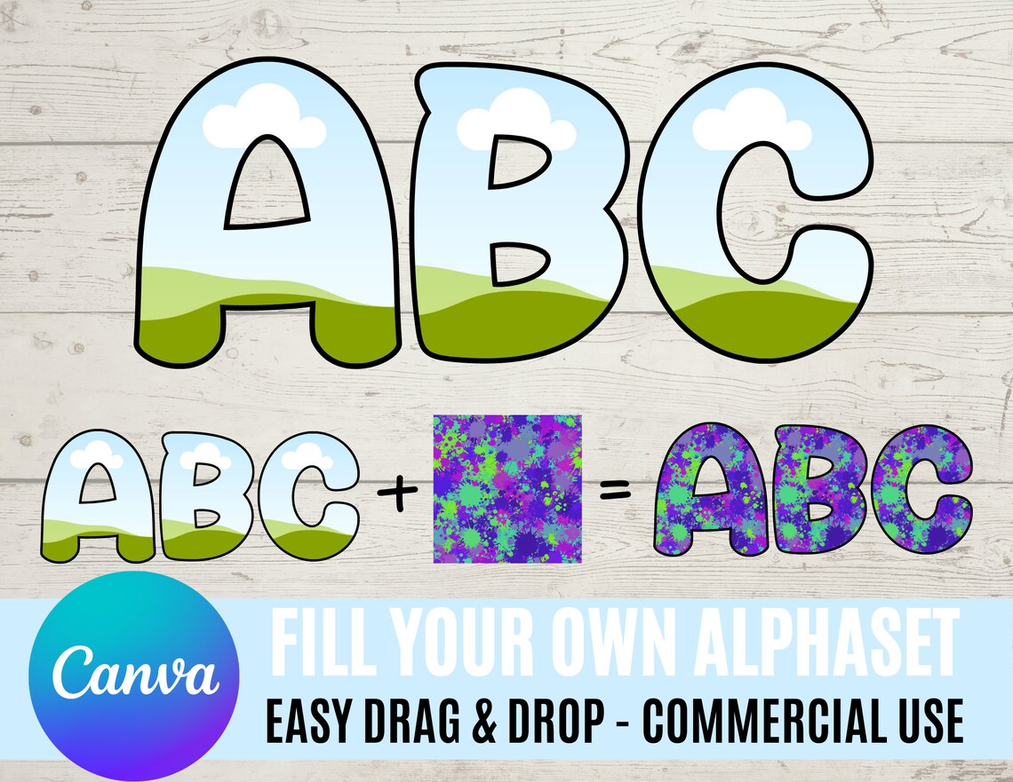 Fill Your Own Letters on CANVA | Commercial Use Allowed | Drag and Drop ...