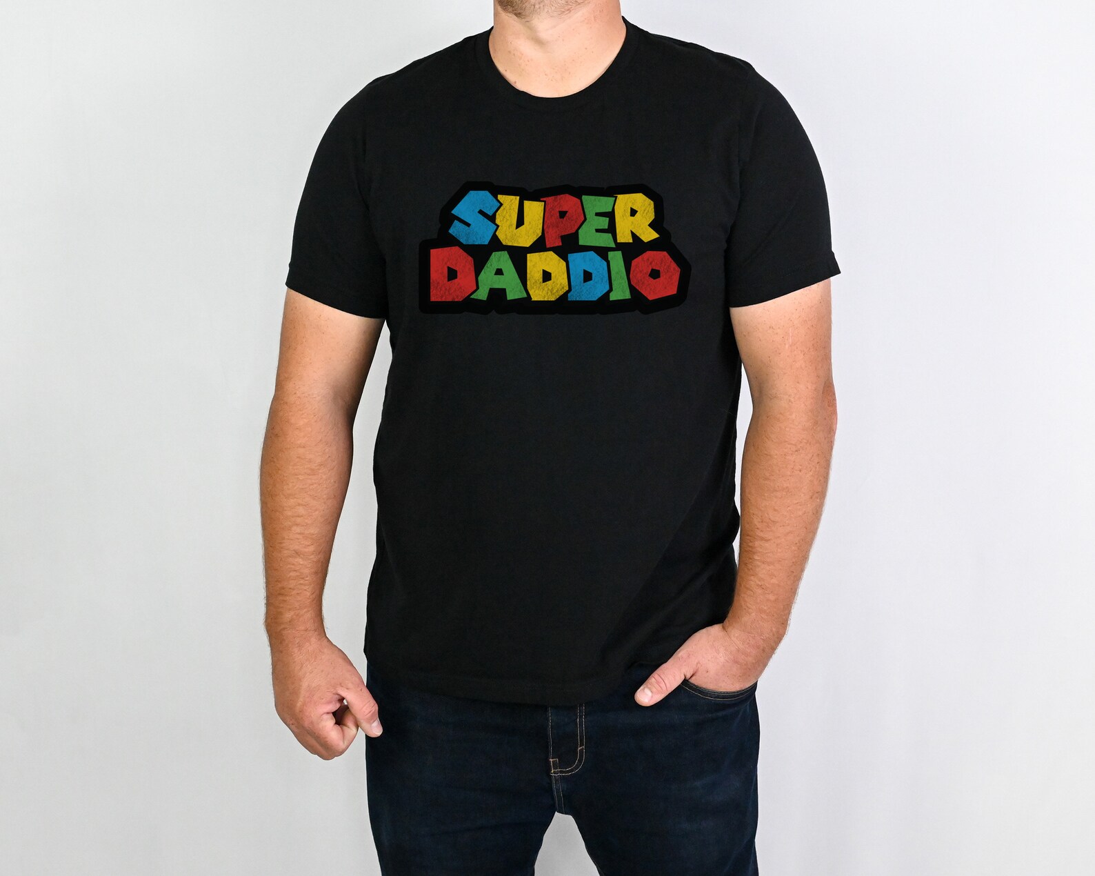 Super Daddio PNG File | Super Mario Dad Graphic Tee | Sublimation DTF ...