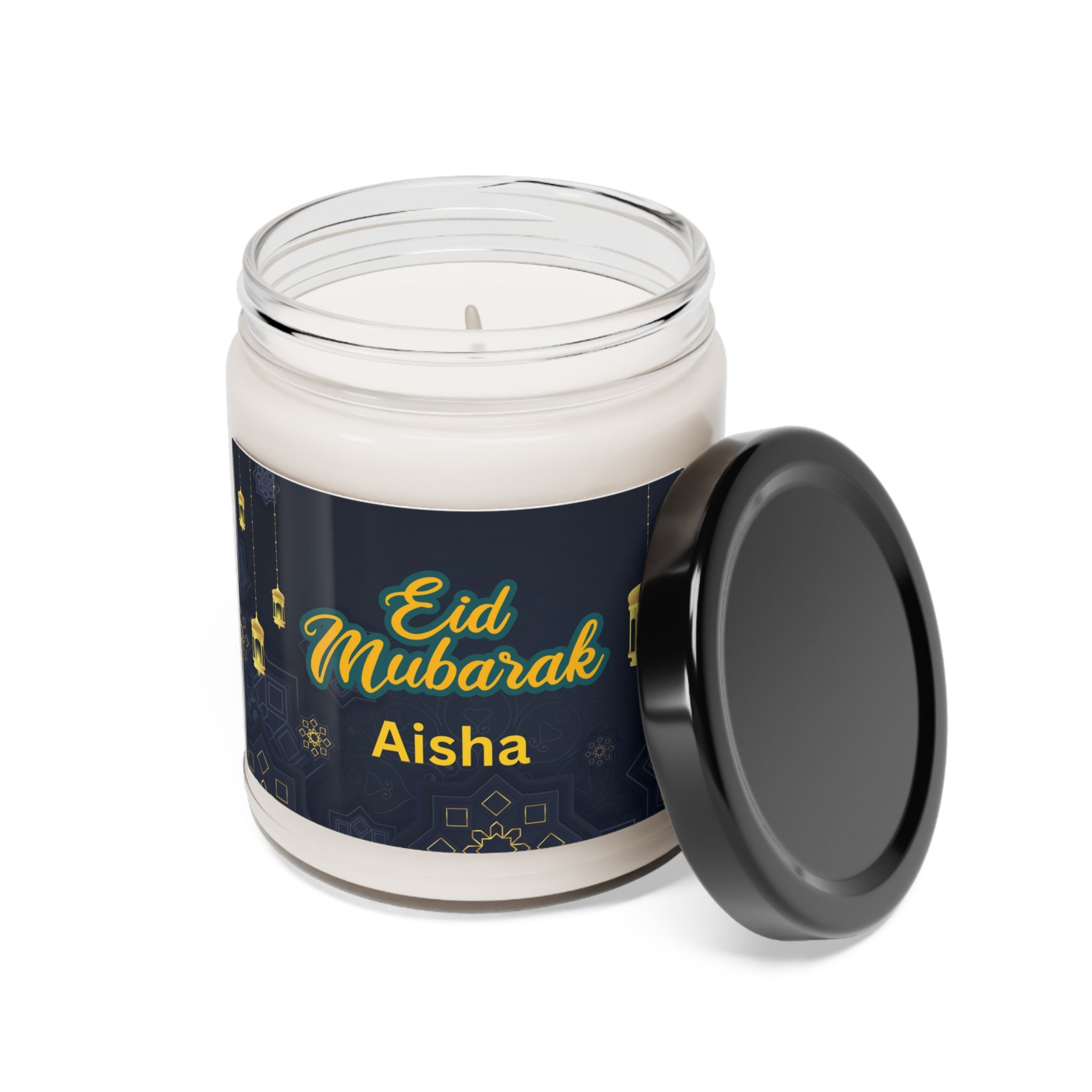 Personalized Eid Gift, Eid Mubarak Scented Eco Friendly Soy Candle 9oz ...