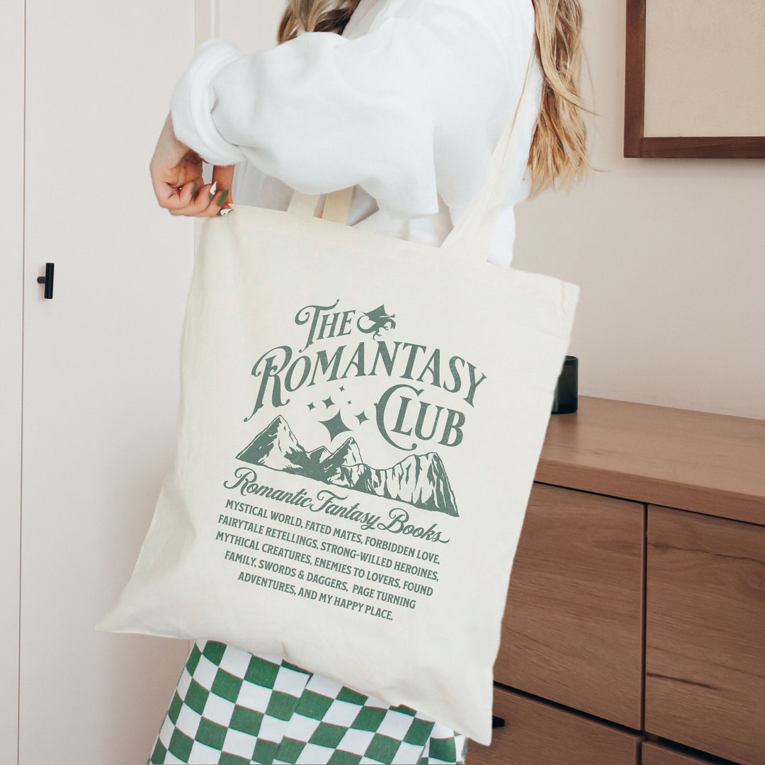 The Romantasy Club Canvas Tote Bag, Romance Fantasy Reader Merch Bag ...