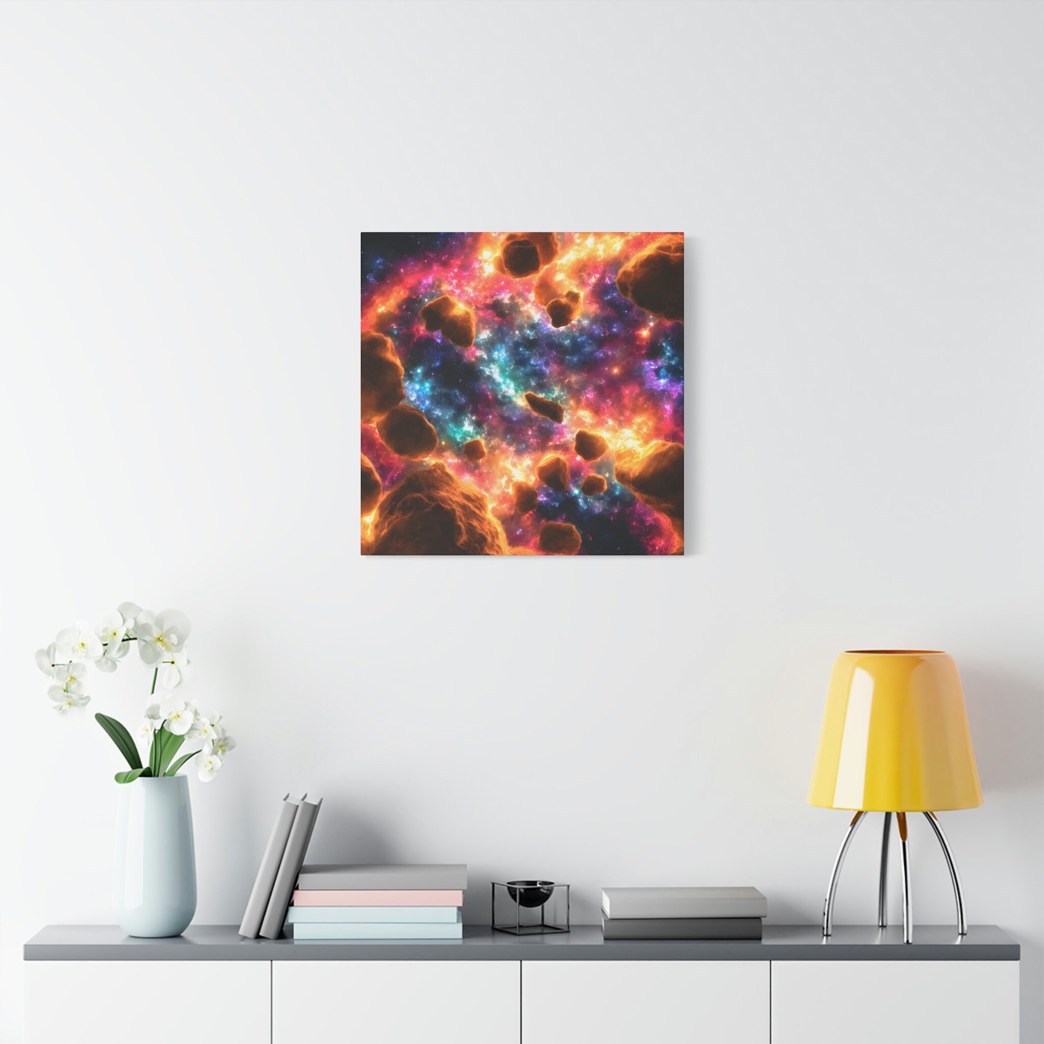 Galaxy Wall Art, Outer Space Wall Art, Space Canvas, Starry Sky, RGB ...