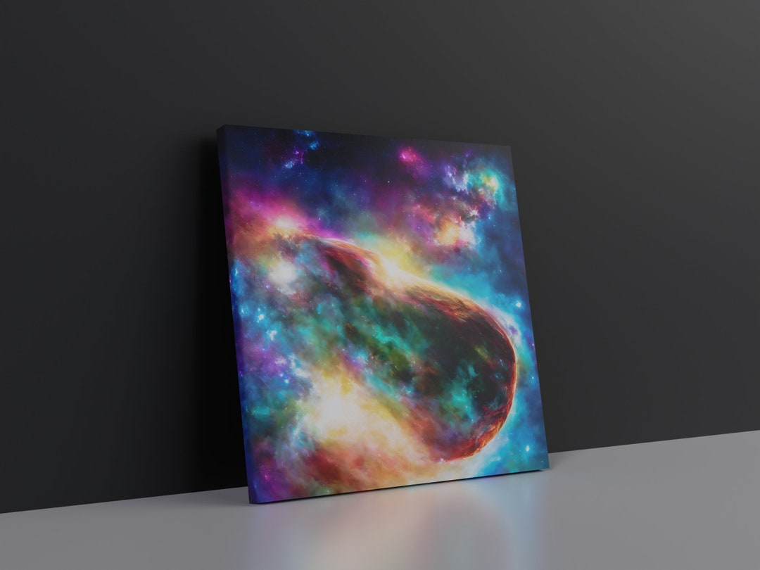 Galaxy Wall Art, Outer Space Wall Art, Space Canvas, Starry Sky, RGB ...