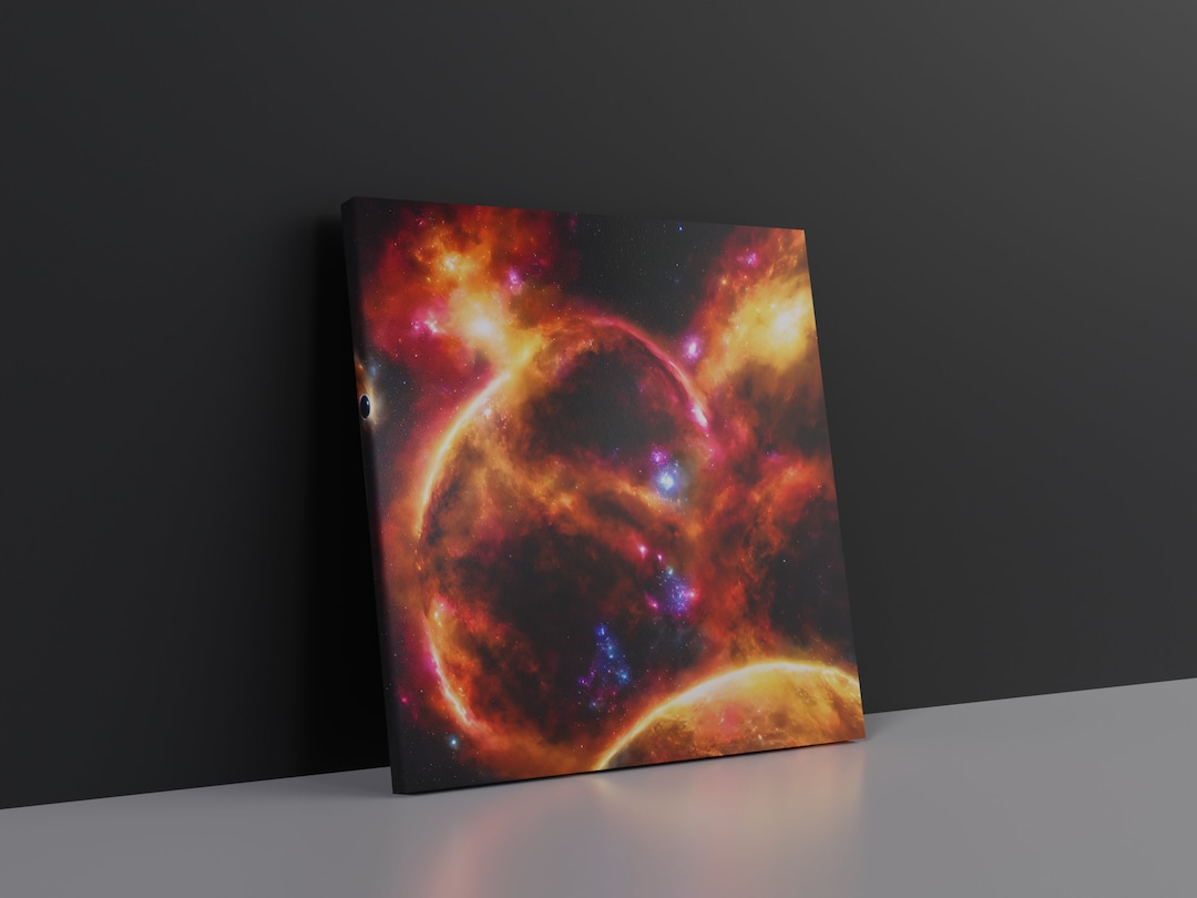 Galaxy Wall Art, Outer Space Wall Art, Space Canvas, Starry Sky, RGB ...