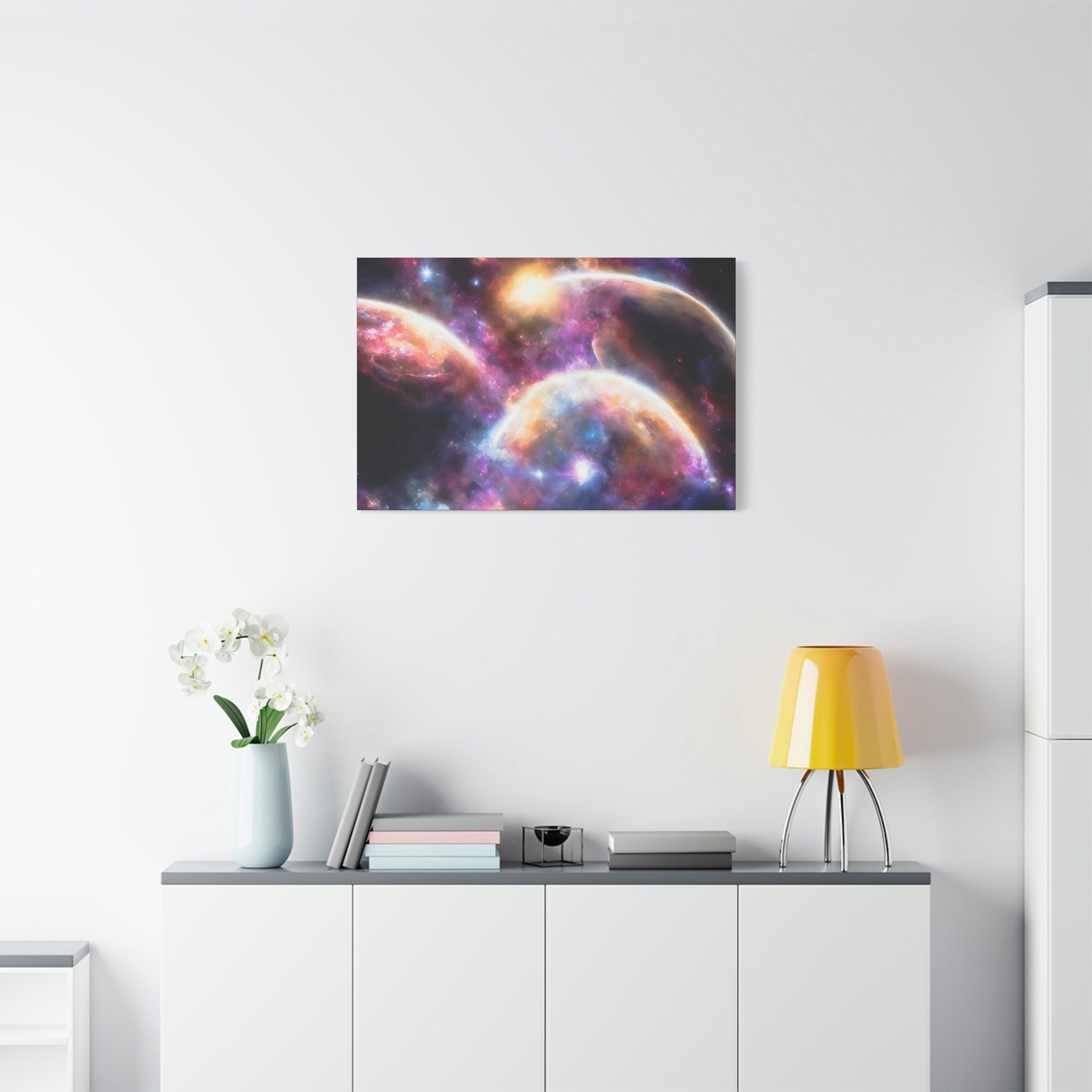 Galaxy Wall Art, Outer Space Wall Art, Space Canvas, Starry Sky, RGB ...