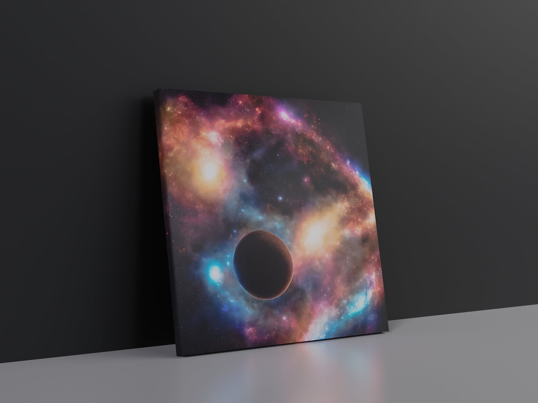Galaxy Wall Art, Outer Space Wall Art, Space Canvas, Starry Sky, RGB ...