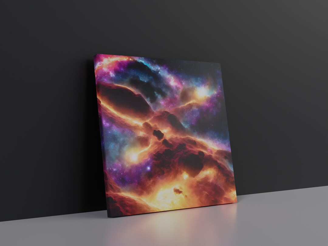 Galaxy Wall Art, Outer Space Wall Art, Space Canvas, Starry Sky, RGB ...
