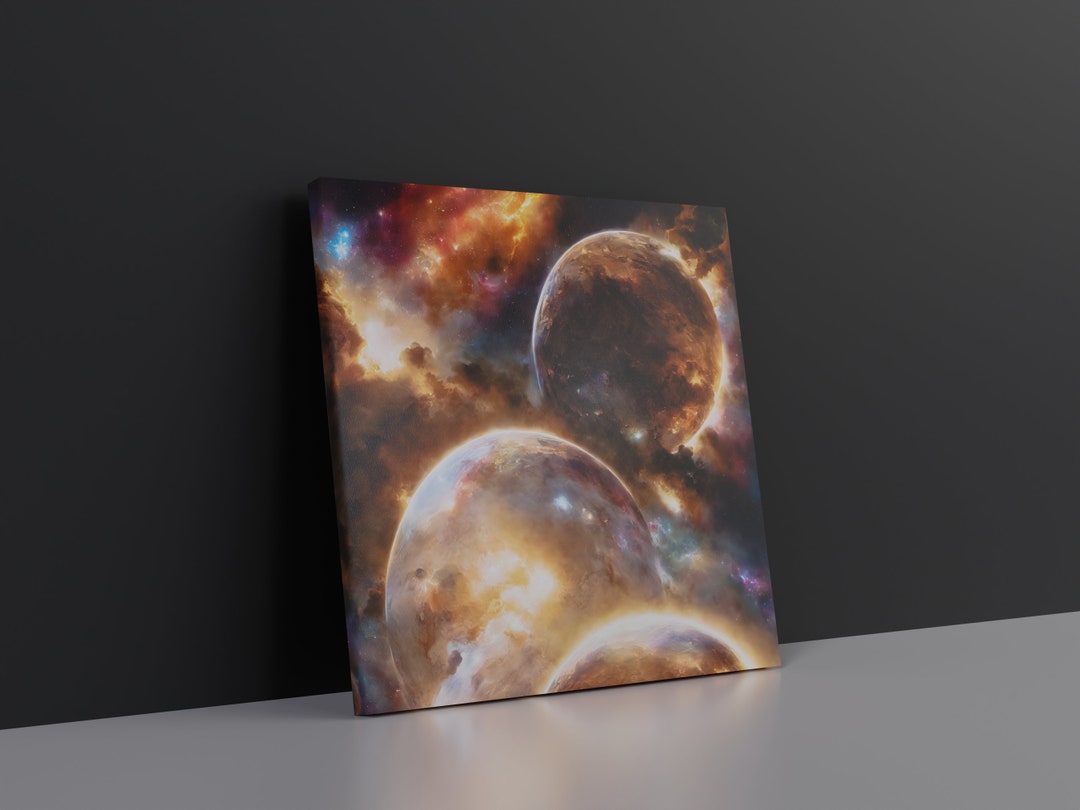 Galaxy Wall Art, Outer Space Wall Art, Space Canvas, Starry Sky, RGB ...