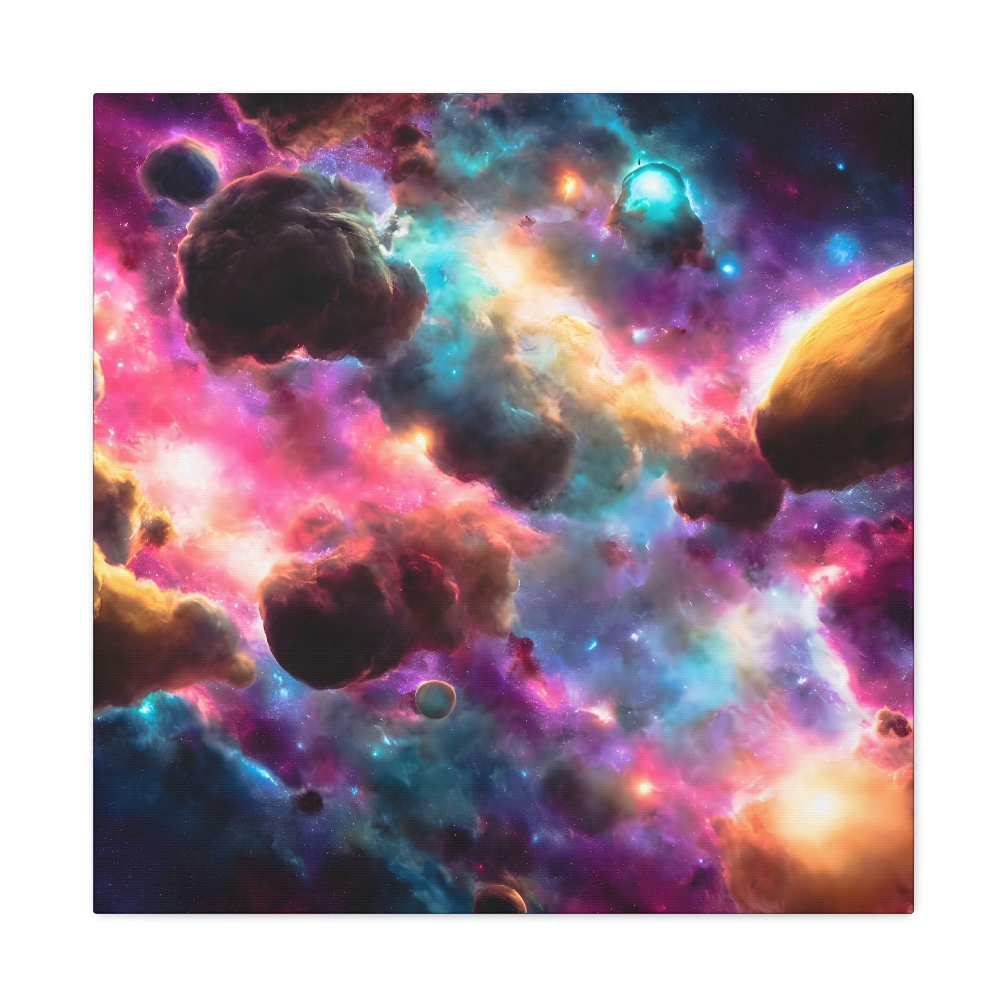 Galaxy Wall Art, Outer Space Wall Art, Space Canvas, Starry Sky, RGB ...
