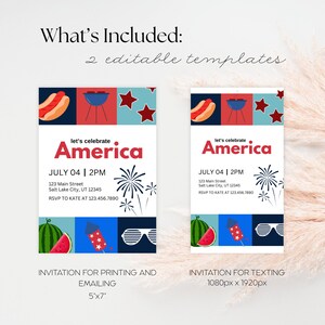 Let's Celebrate America 4th of July Invitation, 4th of July BBQ, Modern ...