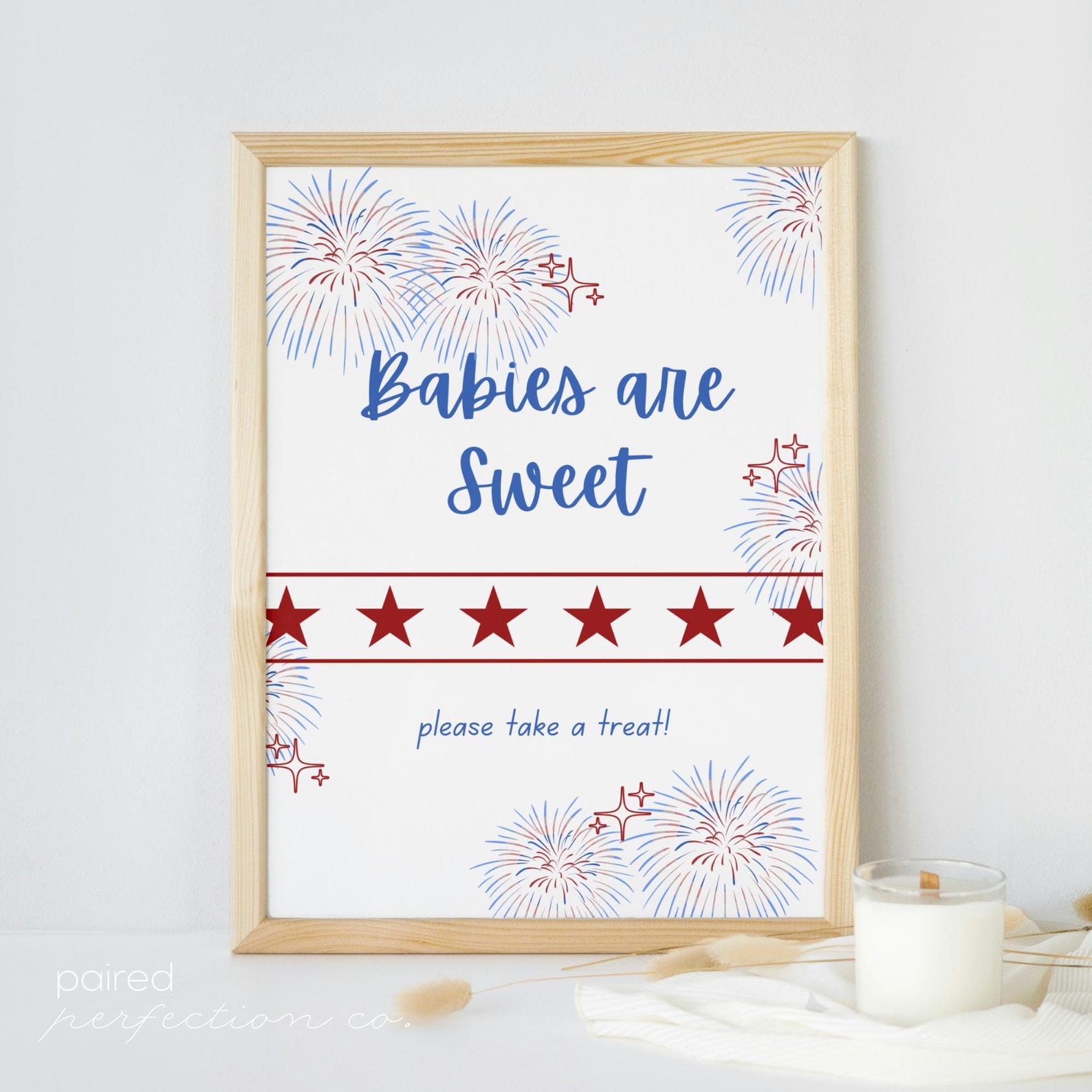 Babies Are Sweet Baby Shower Sign, Red White and Due Baby Shower Decor ...