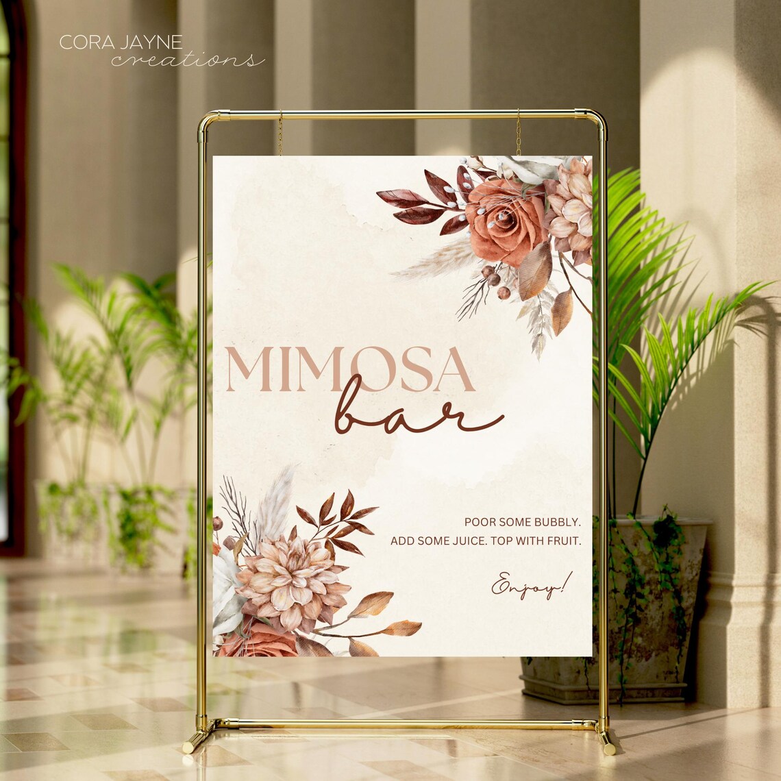 Mimosa Bar Sign, Mimosa Bar, Fall Mimosa Bar Sign, Fall in Love Bridal ...