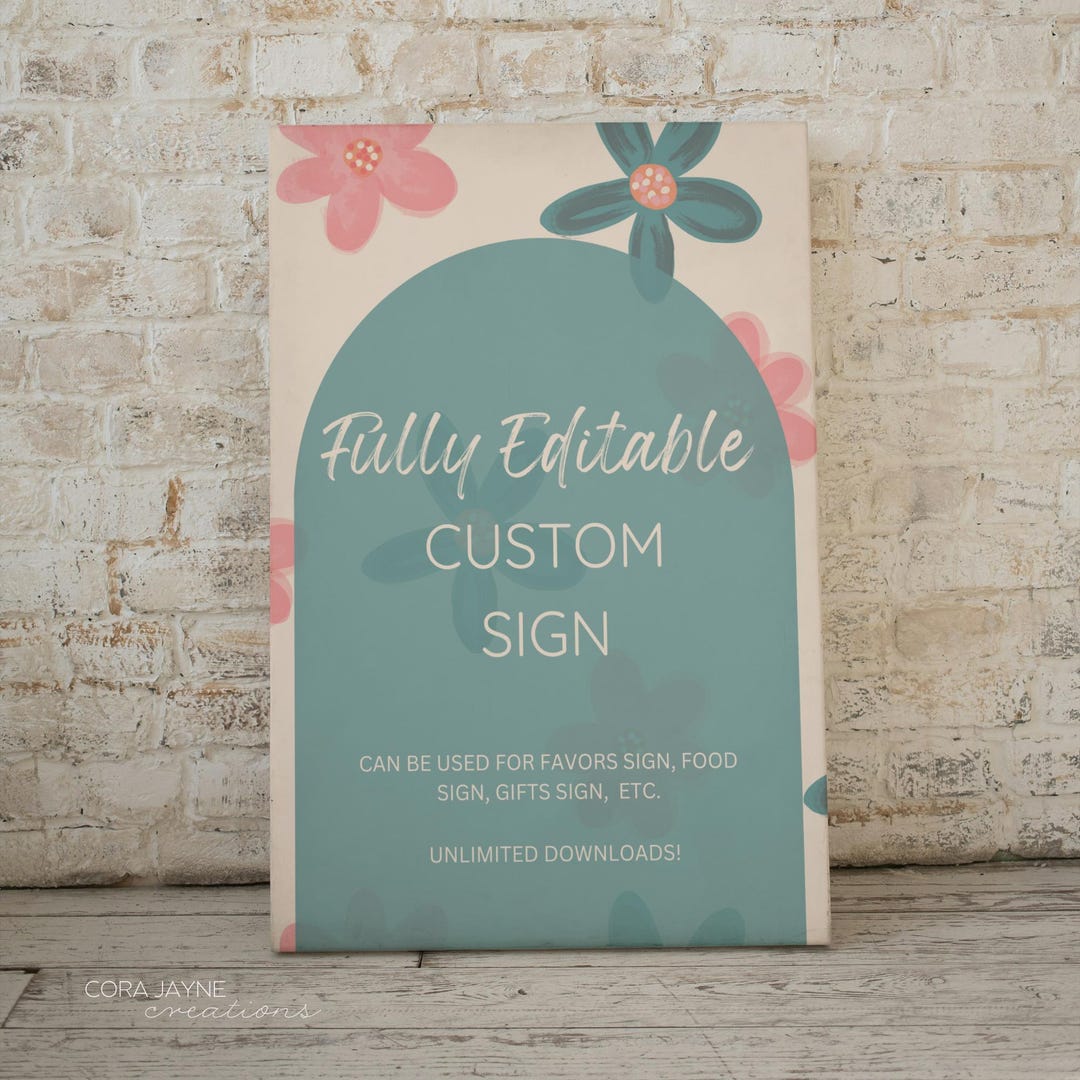 Baby Shower Sign, Fully Editable Baby Shower Sign, Custom Sign, Custom ...