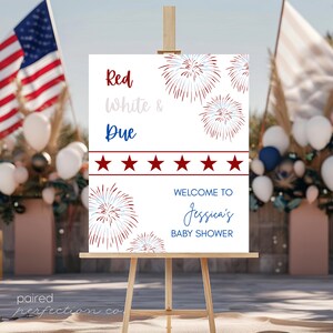 July Baby Shower Welcome Sign, Baby Shower Sign, Welcome to Baby Shower ...