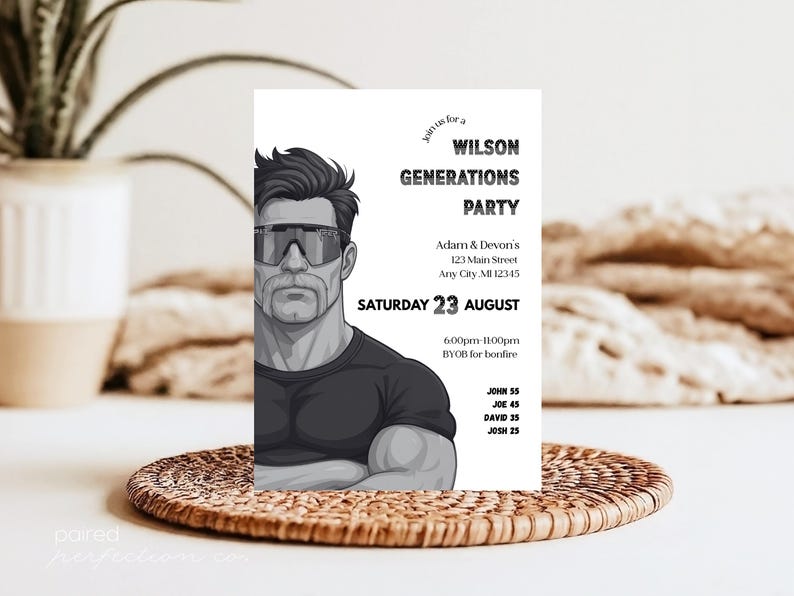 Generations Birthday Party Invitation, Joint Birthday Party Invite, Let ...