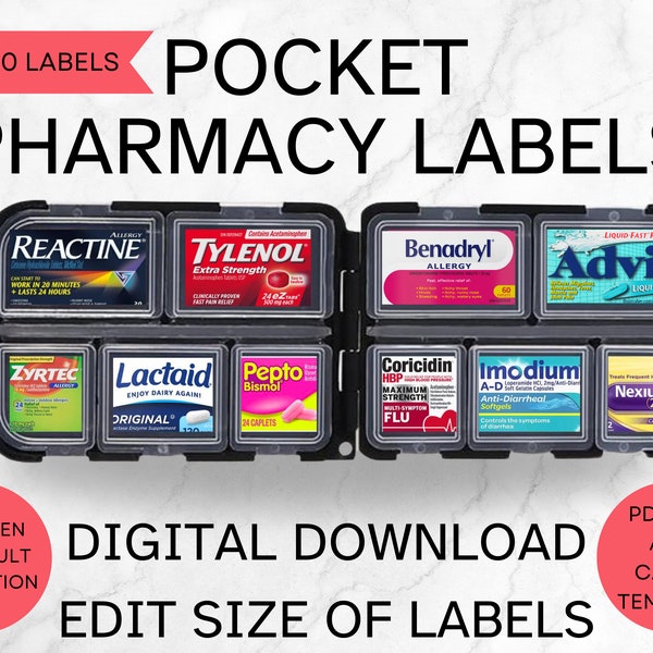 Pocket Pharmacy Labels - Etsy