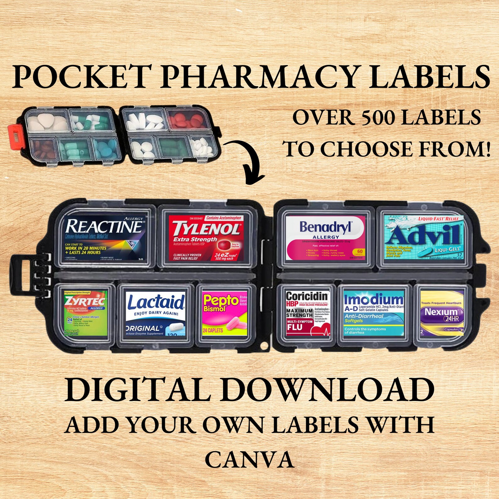 Printable Pill Box Labels Pocket Pharmacy Labels Travel Pill - Etsy Canada