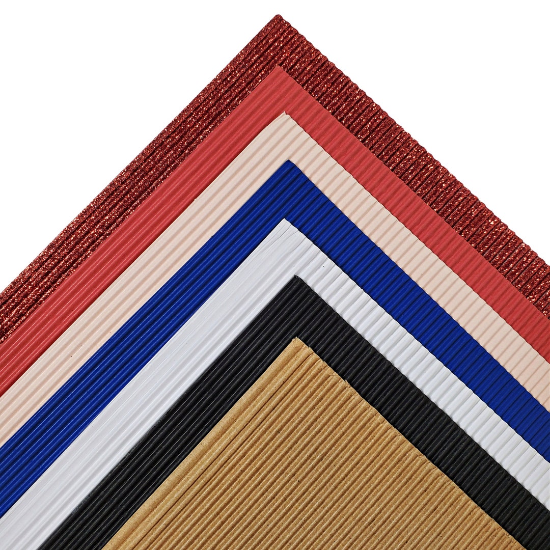 Corrugated Cardstock Variety Pack - 7 Sheets of Thick Corrugated 12 X ...