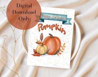 Happy Birthday Greeting Card Fall Birthday Card Digital Birthday Card ...