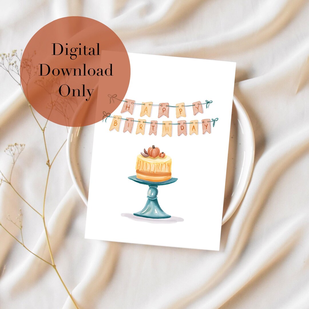 Happy Birthday Greeting Card Fall Greeting Card Fall Birthday Card ...