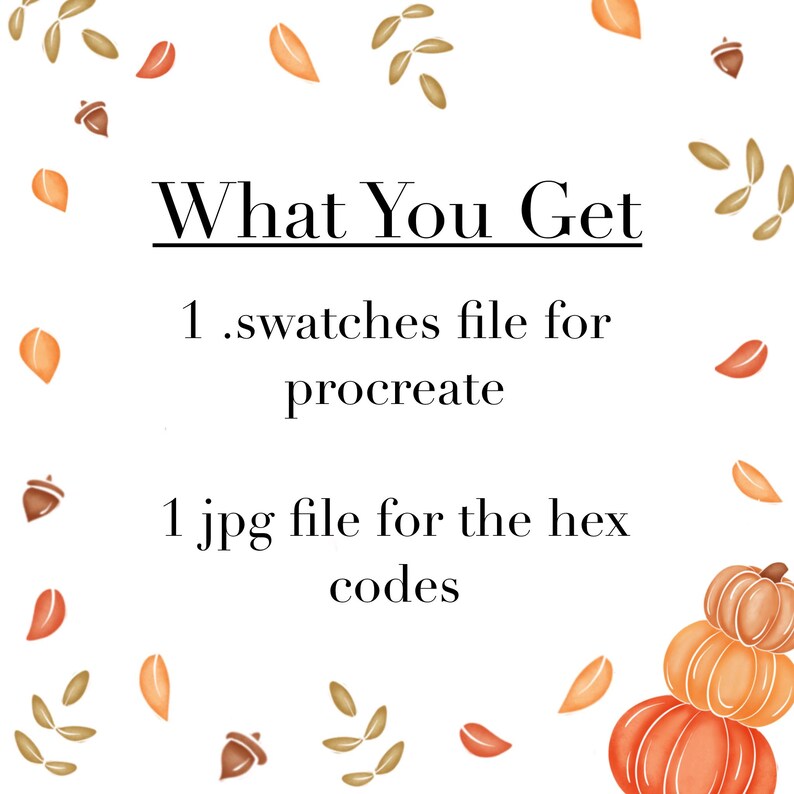 Fall Procreate Color Palette Procreate Color Swatches HEX Codes iPad ...