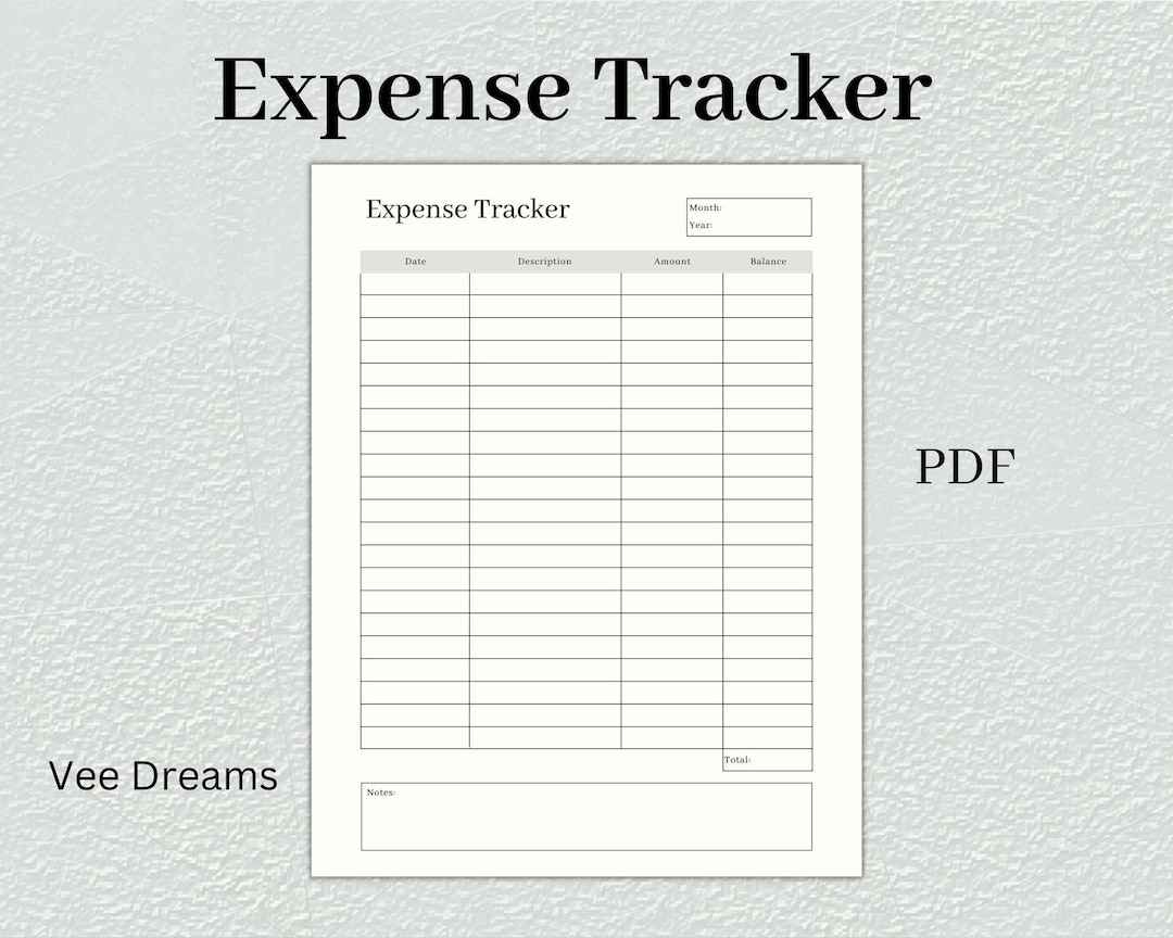 Printable Expense Tracker, Budget Cash Flow (PDF) - Etsy
