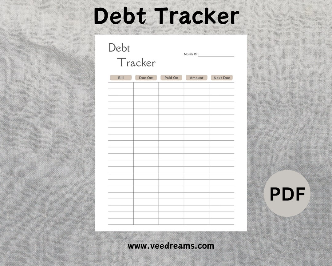 Debt Tracker - Etsy