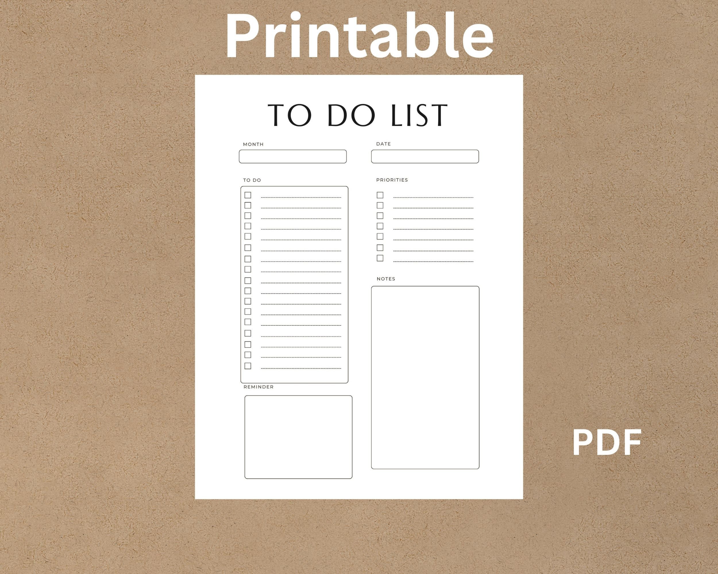 Printable to Do List - Etsy
