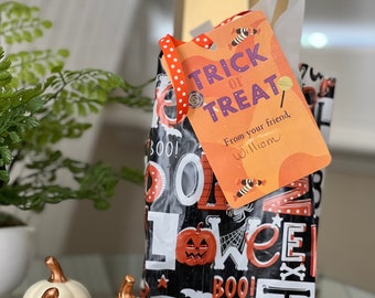 Pink Halloween Treat Gift Tag Printable - Etsy