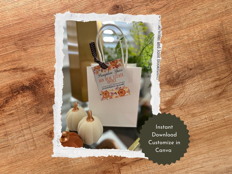 Custom Printable Fall Real Estate Pop-by Gift Tag - Instant Download ...