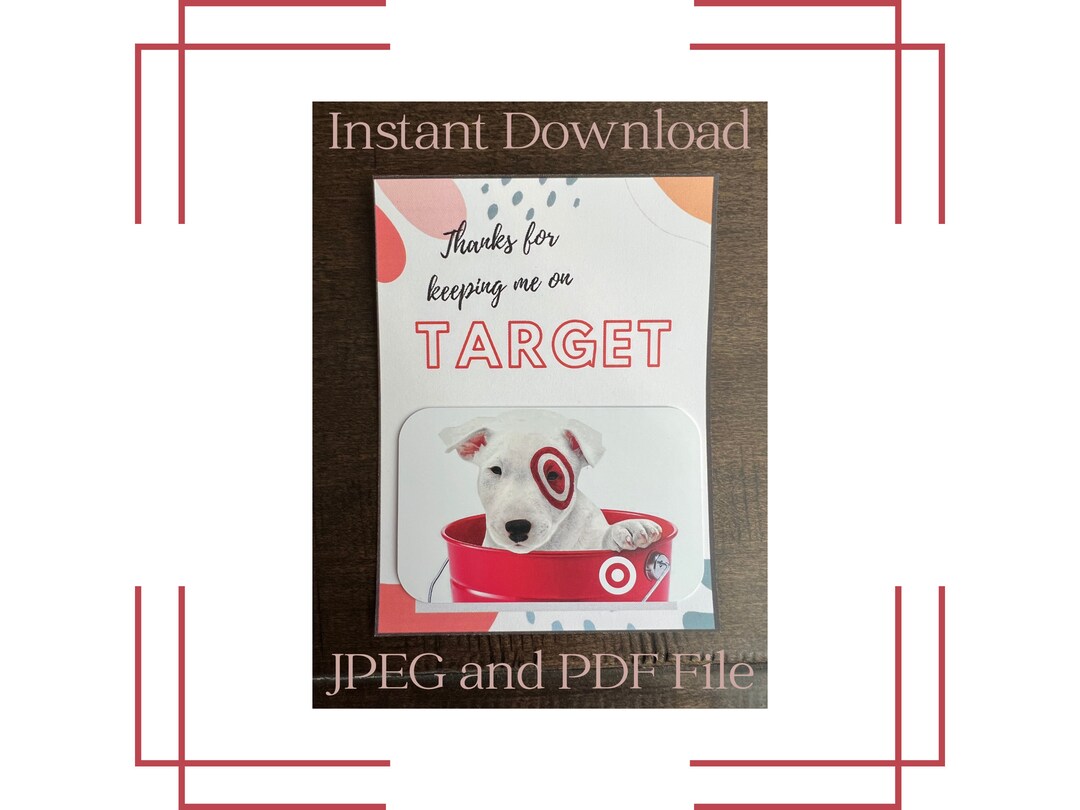 Target Gift Card Thank You Tag Printable - Etsy