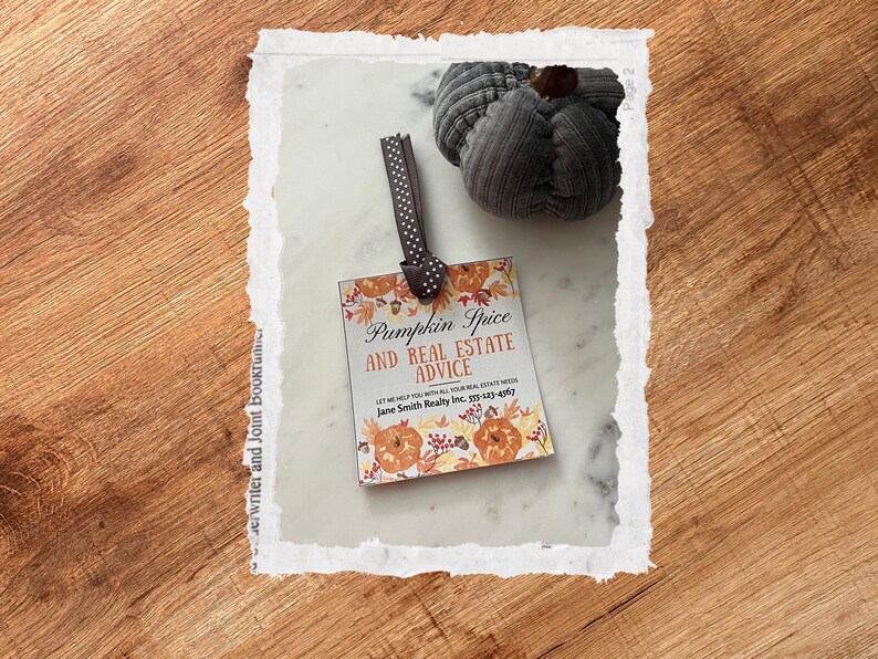 Custom Printable Fall Real Estate Pop-by Gift Tag - Instant Download ...