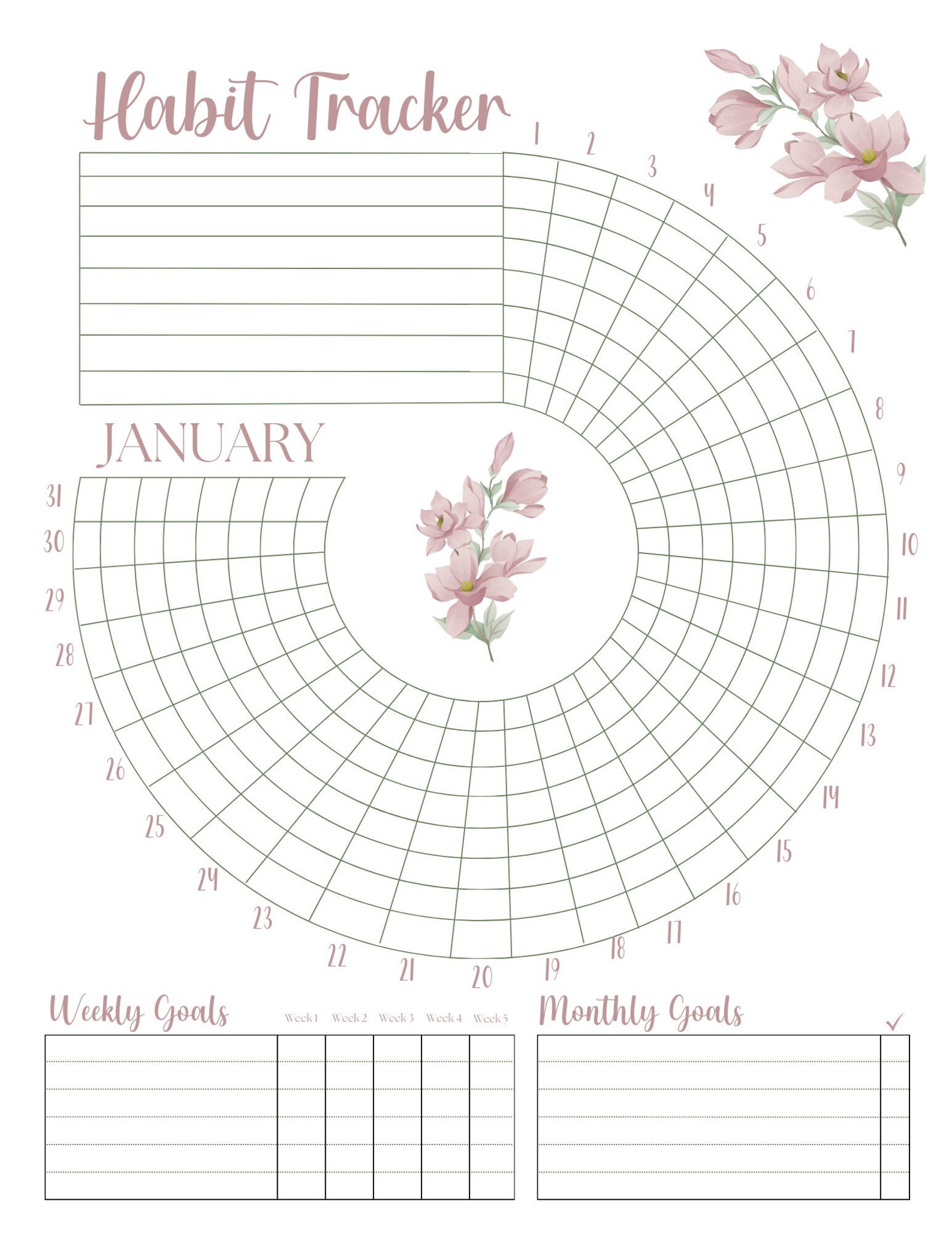 Daily Weekly Monthly Habit Tracker: Set Yourself up for Success ...