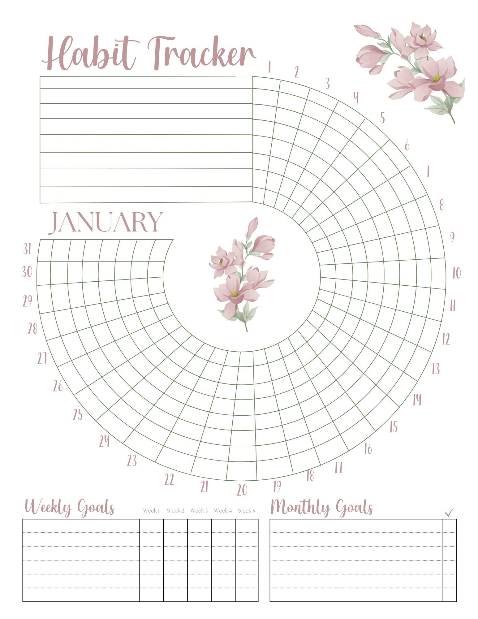 Daily Weekly Monthly Habit Tracker: Set Yourself up for Success ...