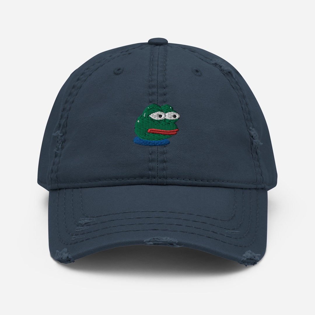 Navy Embroidered Hat Pepe the Frog | Pepe the Frog Meme Sweating Pepe ...