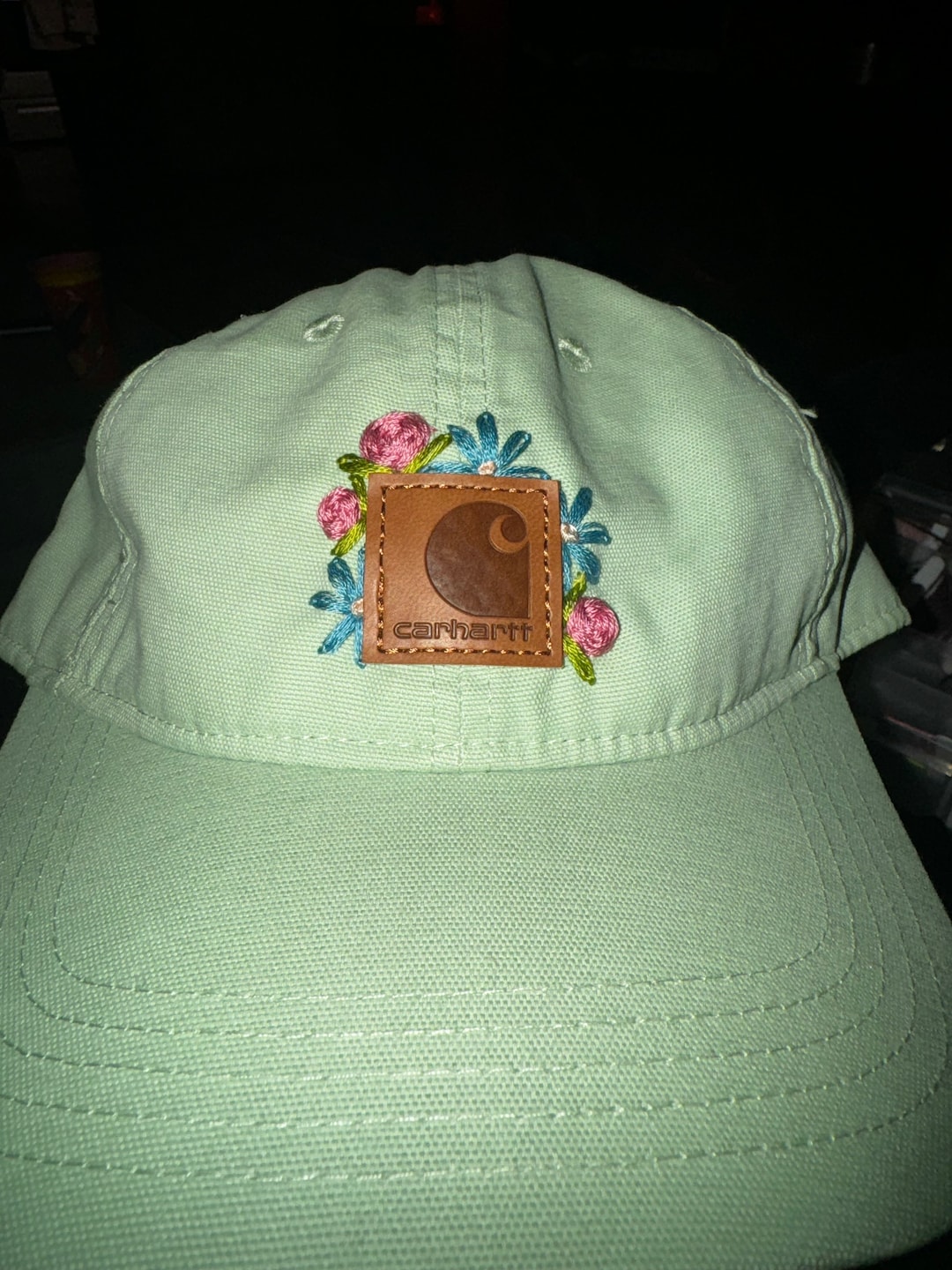 Hand Embroidered Carhartt Brimmed Hat - Etsy