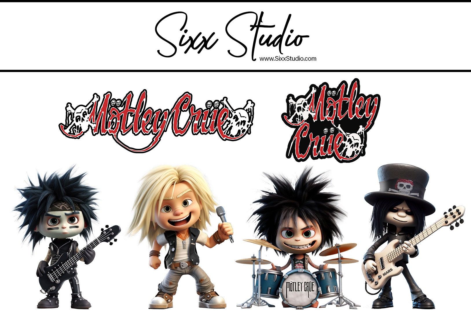 Motley Crue Final Tour Poster Cartoon