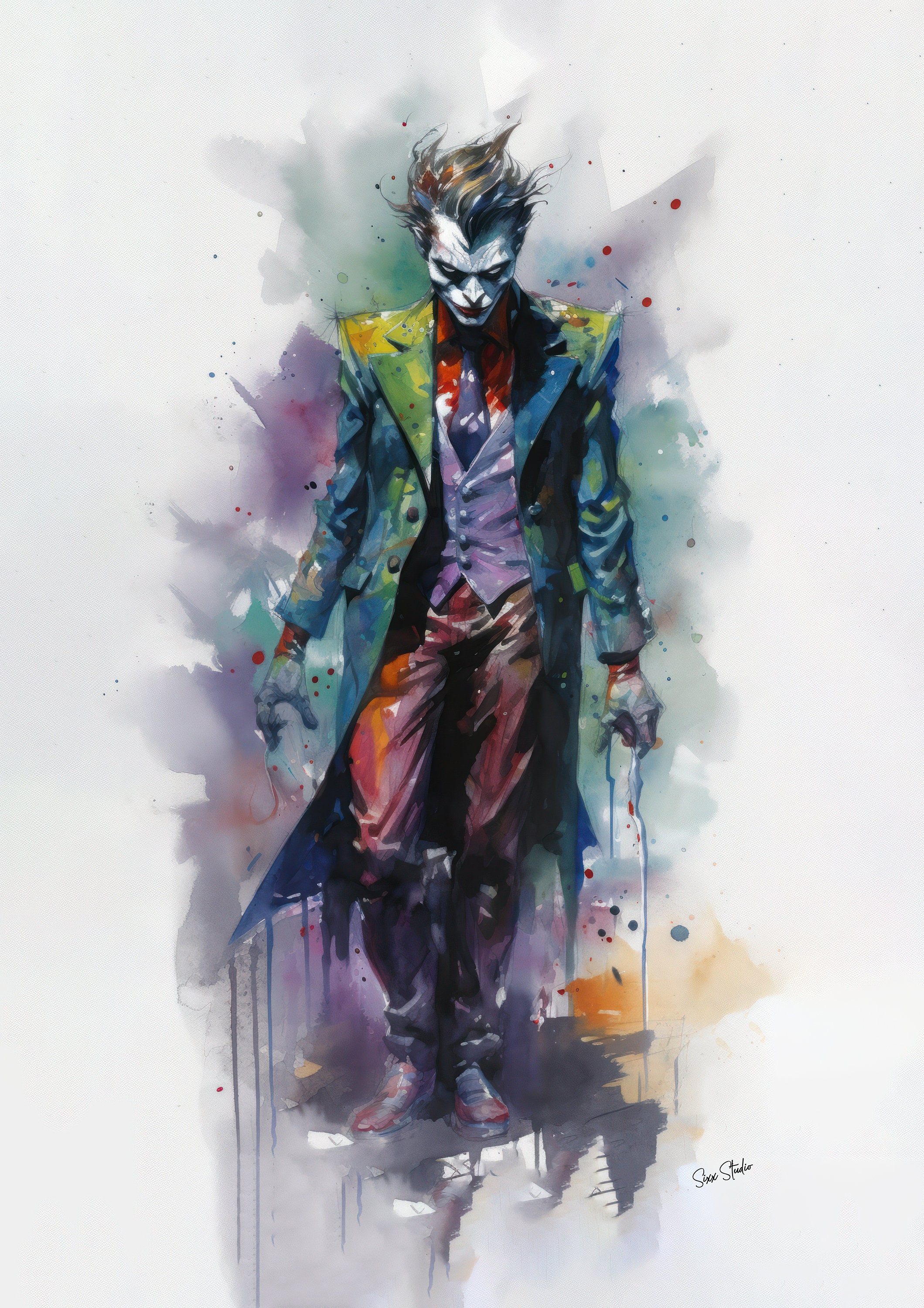 The Joker Watercolor Digital Download - Etsy